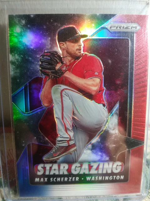 MAX SCHERZER 2020 Prizm insert SP Star Gazing Red White and Blue Prizm ...