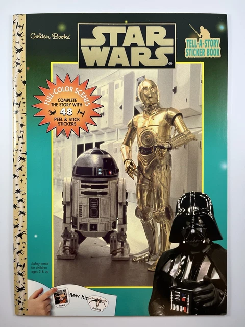 STAR WARS TELL-A-STORY Sticker Book Golden Books Unused & Complete ...