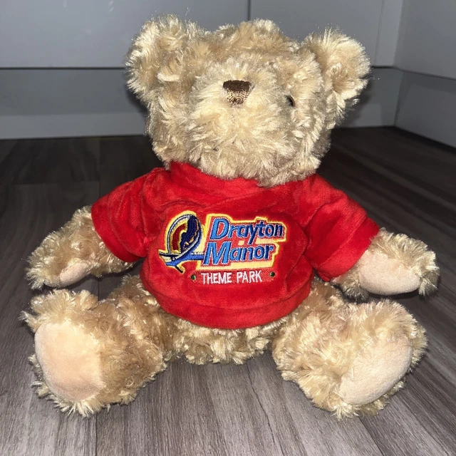 DRAYTON MANOR THEME Park Red Teddy Bear Soft Toy Rare Amusement ...