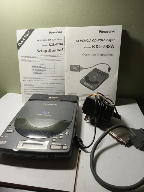 REPRODUCTOR DE CD-ROM portátil retro vintage Panasonic (KXL-783A) con ...