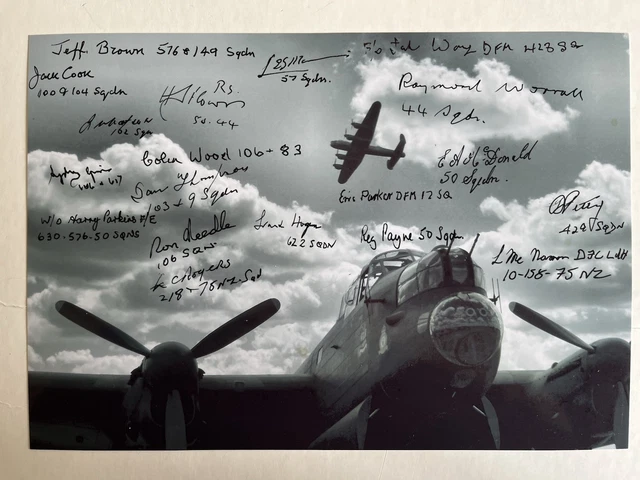 BBMF LANCASTER PHOTO Signed 19 WW2 RAF Bomber Command Veterans £26.72 ...