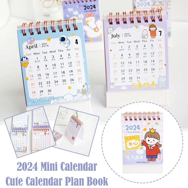 2024 MINI CALENDAR Table Calendar Book Notepad Simple 2024 & Elegant ...