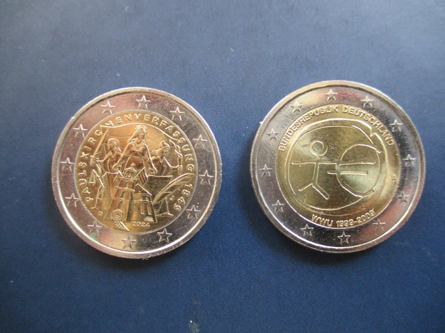2 EURO MÜNZE Strichmännchen WWU 1999-2009 A + 2 Euro Paulskirche 2024 J EUR 6,00 - PicClick DE