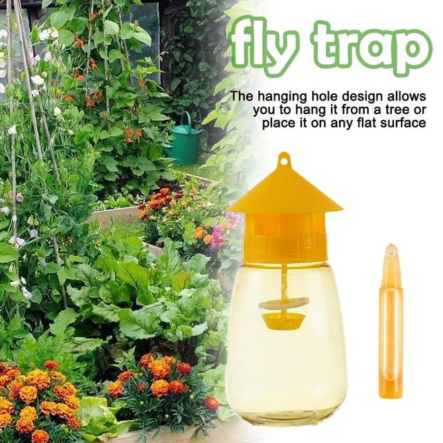 REUSABLE FRUIT FLY Trap Killer Yellow Cage Drosophila Trap Catcher O09C ...