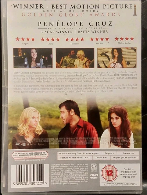 VICKY CRISTINA BARCELONA (DVD, 2009) Javier Bardem Penelope Cruz Woody ...
