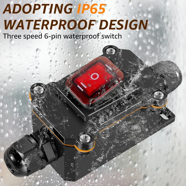 INLINE CORD SWITCH 30A 220V IP65 Waterproof Start Stop Toggle Switch ...