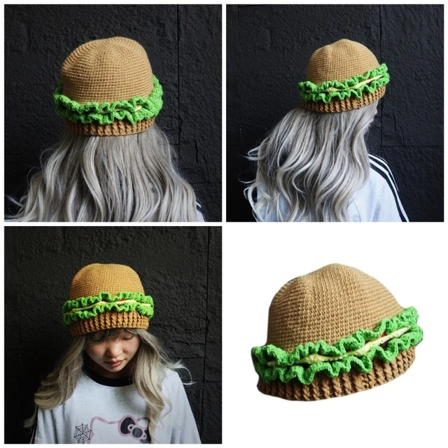 HAMBURGER SHAPE COSTUME Hat Party Headwear for Parent Kids Halloween ...