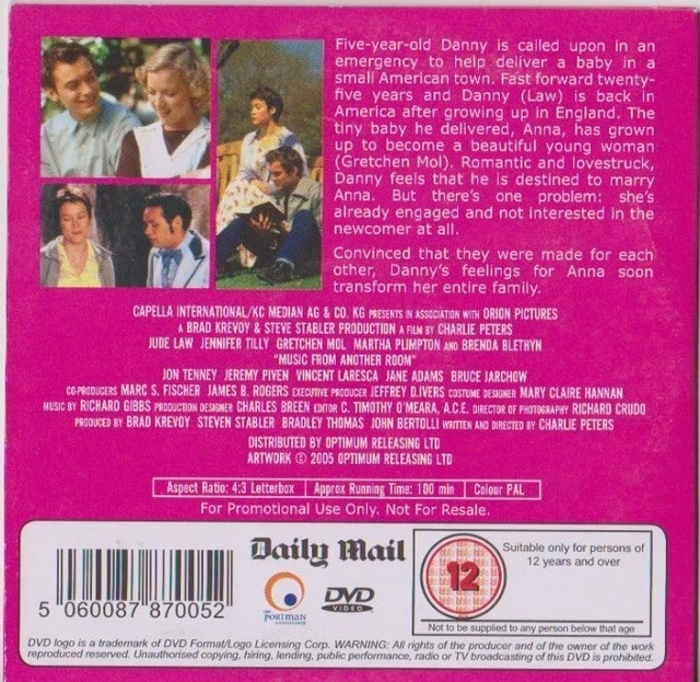 MUSIC FROM ANOTHER Room Promo Dvd Jude Law Jennifer Tilly Gretchen Mol ...