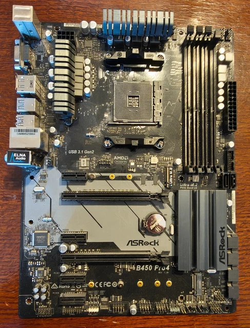 ASROCK B450 PRO4 R1.01 Super Alloy AMD AM4 Socket Motherboard ATX DDR4 ...