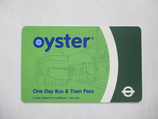 ONE DAY BUS & Tram Green Oyster Card Used AXML 8077 Scarce Rare £9.50 ...