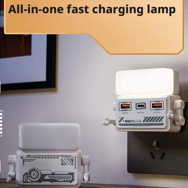 USB MULTI PORT Fast Charging Night Light Direct Insertion Charging Plug ...