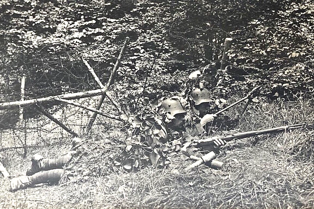 ORIGINAL RARE! WW1 German Army Camouflaged Scout Sniper Team Photo ...