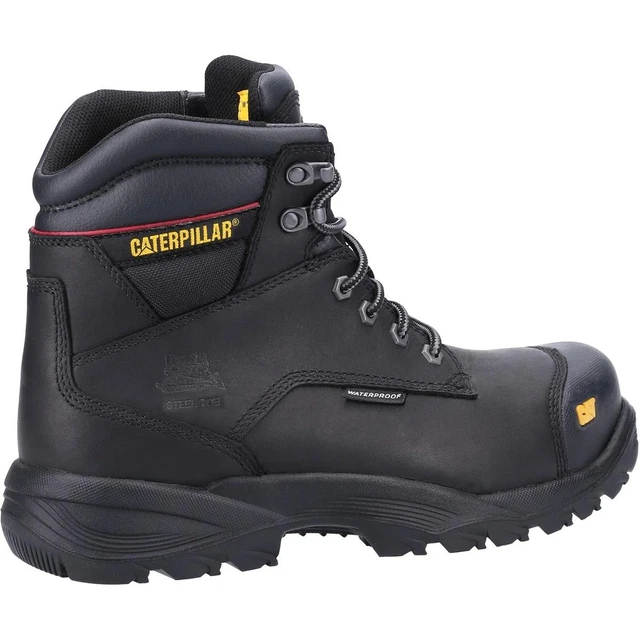CATERPILLAR SPIRO WATERPROOF Safety Boot Black Strobel and Cement ...