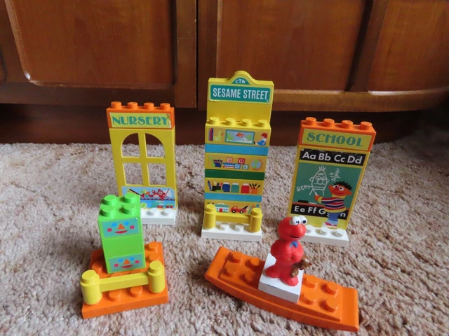 RARE TYCO SESAME Street Nursery School Building Bricks Blocks Set Elmo ...