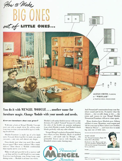 MCM MENGEL MODULE Mid Century Modern Furniture ALEXIS SMITH 1948 ...