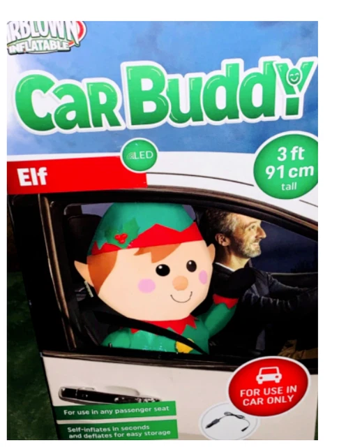 GEMMY AIRBLOWN INFLATABLE Elf Car Buddy 3 Ft Energy Efficient LED ...