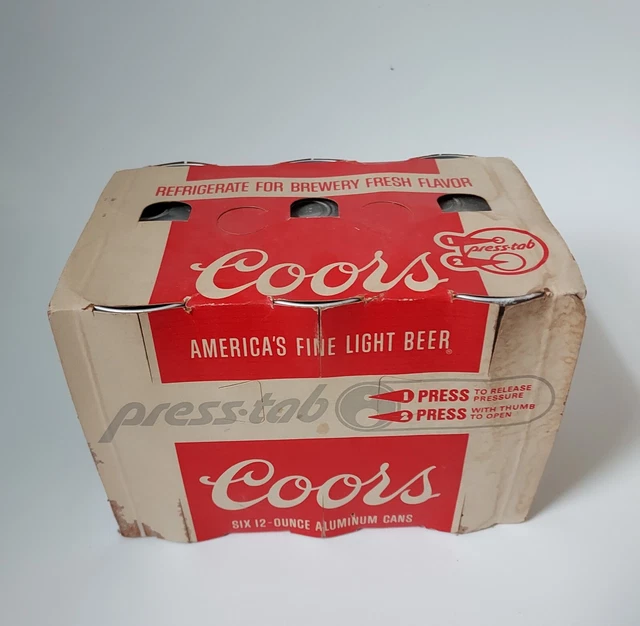RARE VINTAGE COORS Beer Six Pack In Cardboard Case Old Press Tab Cans £ ...