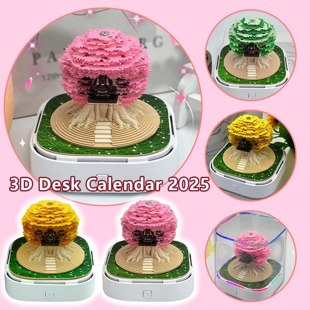 2025 CALENDAR MODEL 3D Desk Note Tearable Decoration Rechargeable Gift ...
