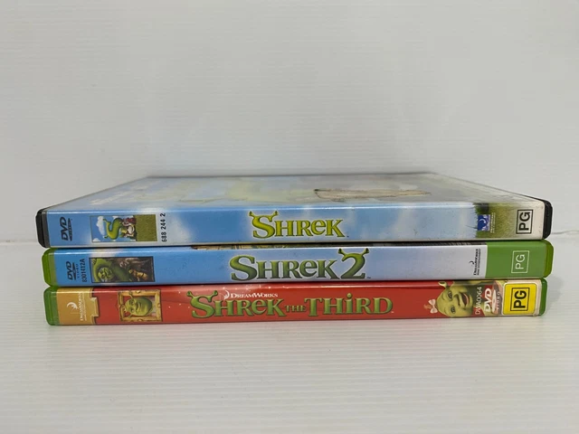 SHREK 1 2 3 DVD Mike Myers Eddie Murphy Animated Comedy Film Bundle ...