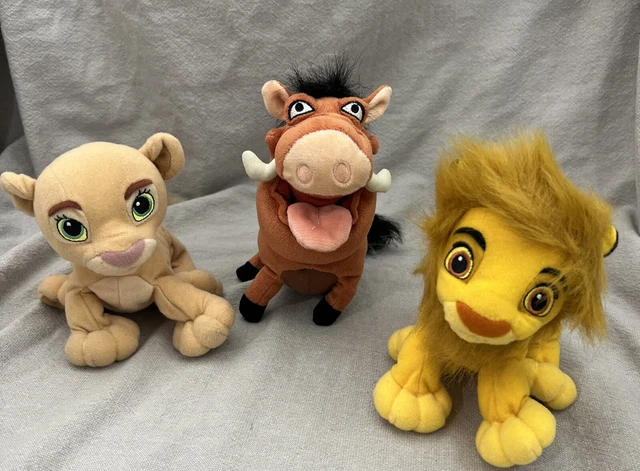 DISNEY THE LION KING PUMBA Nala Simba Mane Lot 3 PLUSH STUFFED ANIMAL ...