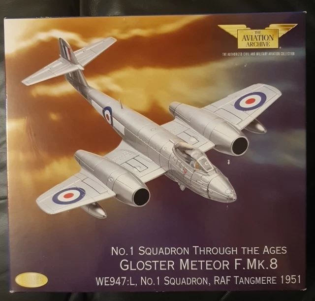 CORGI AVIATION NO.1 Sqn Through Ages Gloster Meteor F.Mk.8 RAF Tangmere ...