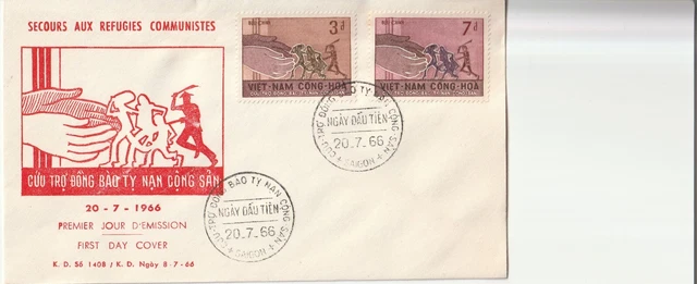 ENVELOPPE 1ER JOUR Vietnam 1966 secours aux réfugiés communistes. EUR 3 ...