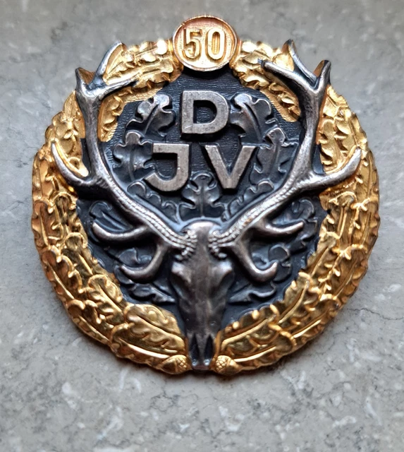 GERMAN HUNTING BADGE DJV 50 Years Membership Steinhauer & Luck Vintage ...