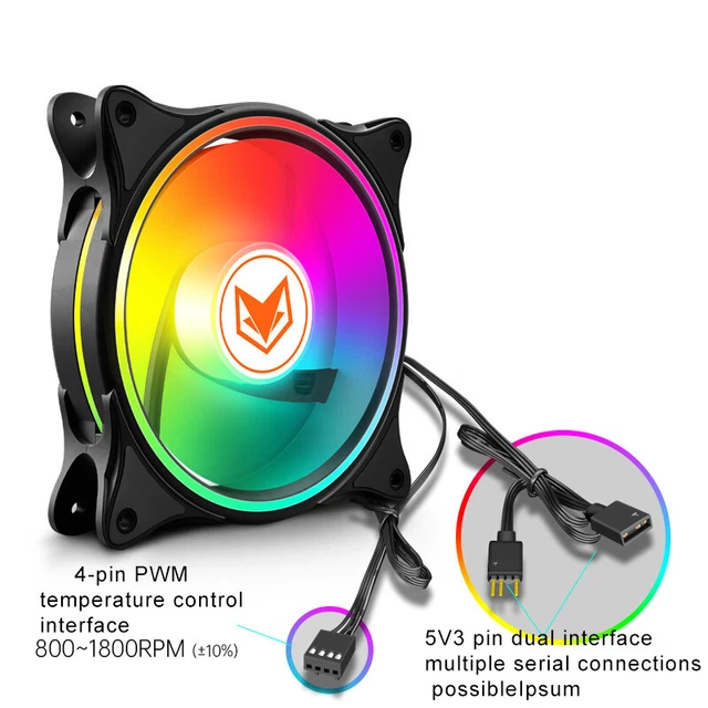 ARGB LED QUIET PC Air Cooling ARGB Fans Computer Case Game PC CPU ...