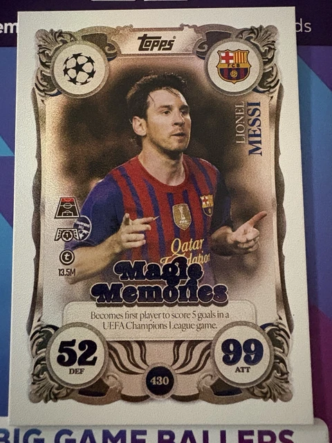 TOPPS MATCH ATTAX Champions League 2025/26 Magic Memories MESSI FC Barcelona £1.13 - PicClick UK