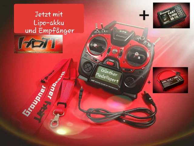 GRAUPNER MZ-12 PRO HOTT 2,4Ghz Fernsteuerung-Set mit GR-12L und Lipo-Senderakku EUR 259,90 ...
