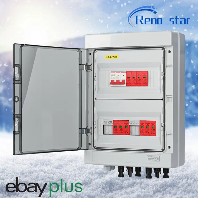 SOLAR CONNECTION BOX photovoltaic DC PV 2 string surge protection 0% ...