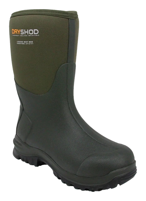 DRYSHOD LGX-MM-MS-013 LEGEND MXT Mid Rubber Boots for Men - Moss - 13M £26.98 - PicClick UK