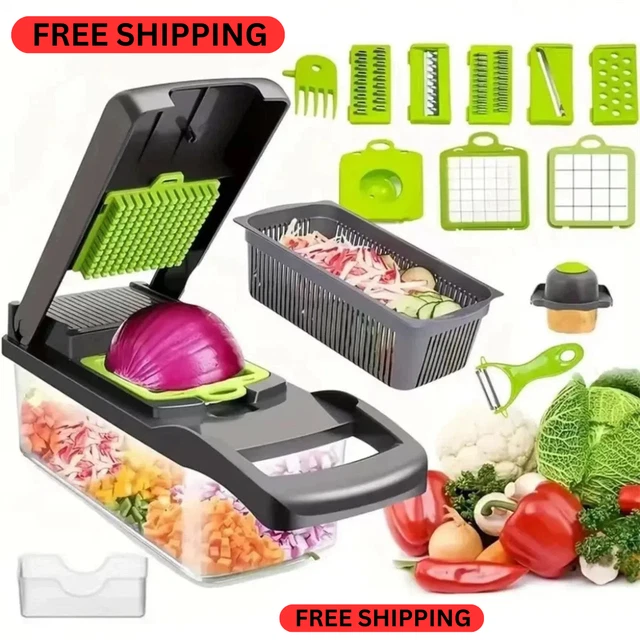 MANDOLINE VEGETABLE CHOPPER 16-in-1 & Dicer Multi-Function Vegetable cutter £9.99 - PicClick UK
