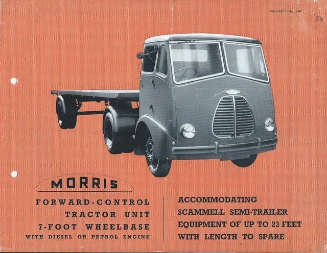 TRUCK BROCHURE - Morris - Forward-Control Tractor - c1954 (T3346) $23. ...