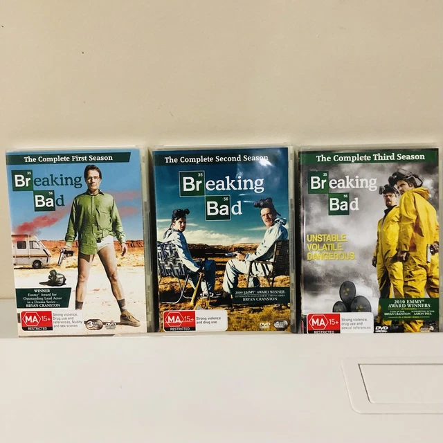 BREAKING BAD DVD Complete Series Season 1, 2 and 3 VGC 11 Discs Region ...