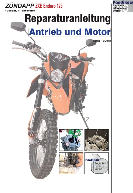 REPARATURANLEITUNG RIS ZÜNDAPP ZXE Enduro 125, 4T, Antrieb und Motor ...