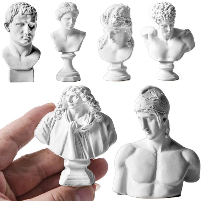 FAMOUS SCULPTURE GYPSUM Portraits Greek Mythology Figurine Plaster Bust ...