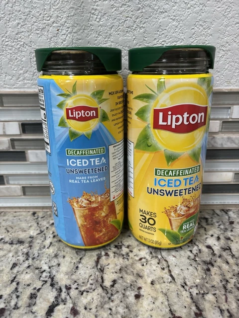 LIPTON BLACK ICED Tea Mix Decaffeinated Unsweetened 30 Qt Instant Lot ...