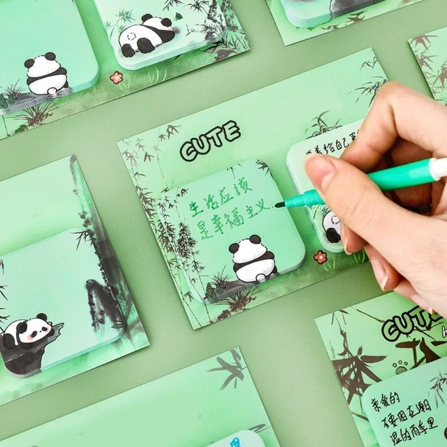 CARTOON PANDA STICKY Notes 60Sheets Adheive Notes Pad Pocket Notepads ...