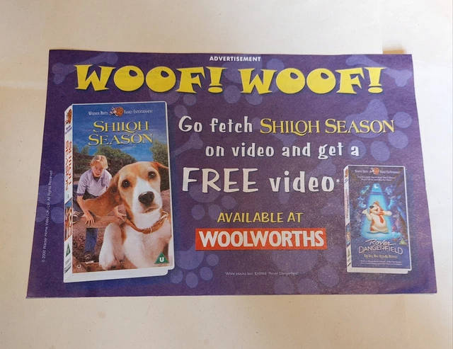 SHILOH SEASON VINTAGE Print Ad VHS Rover Dangerfield (90s) UK Ephemera ...