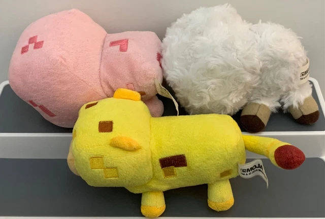 MINECRAFT PLUSH SOFT Toys Bundle Inc. Creeper Sheep Pig Ocelot ...