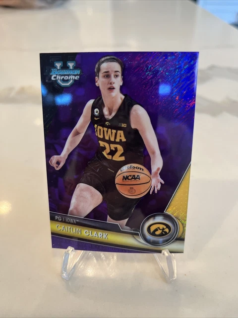 CAITLIN CLARK 2024 Bowman U chrome #34 violet scintillement SSP IOWA ...
