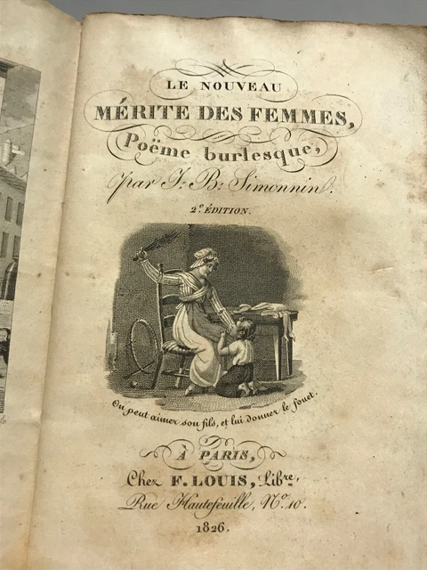 POESIE BURLESQUE - PASTICHE Le Nouveau Mérite des Femmes J-B SIMONNIN ...