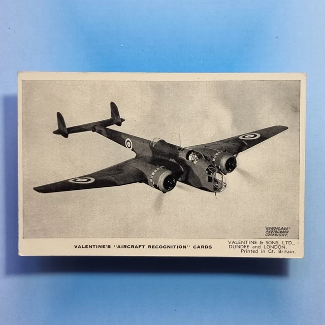 WW2 AIRCRAFT RECOGNITION Postcard C1940 Handley Page Hampden Bomber RAF ...