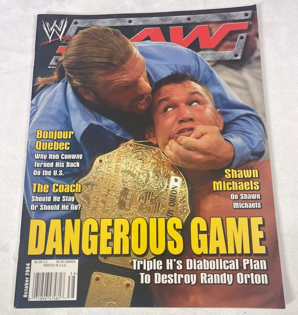 WWF RAW MAGAZINE October 2004 WWE Randy Orton Triple H w/ POSTER wwf ...