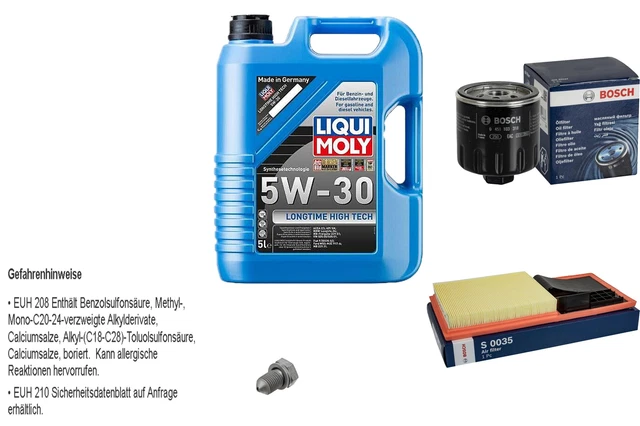 BOSCH INSPECTION SET 5 L Liqui Moly Longue Durée Technologie 5W-30 pour ...