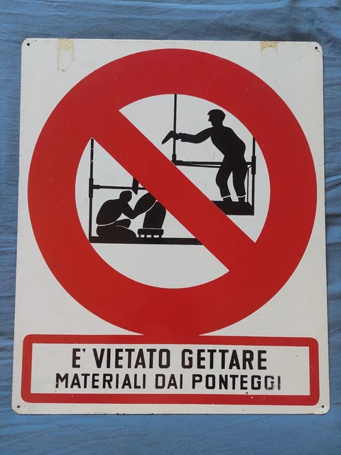 TARGA TABELLA CARTELLO vintage pericolo insegna Modernariato ...