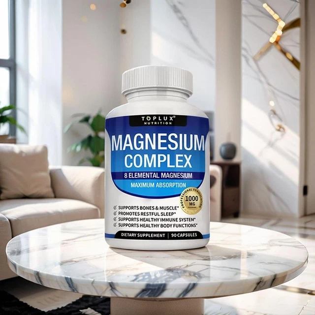 MAGNESIUM COMPLEX 8 Elemental Magnesium Supplement 1000mg - 90 Capsules ...