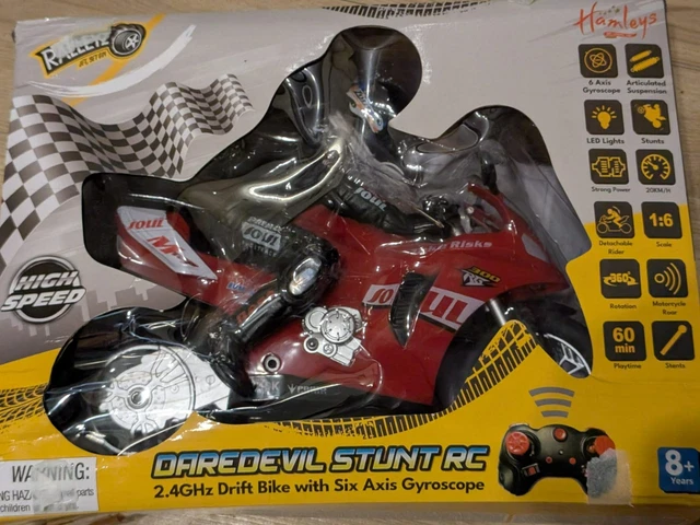 HAMLEYS DAREDEVIL STUNT RC 2.4GHz Drift Bike with Six Axis Gyroscope. £ ...