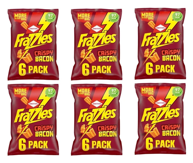 SMITHS FRAZZLES CRISPY Bacon Multipack Snacks 6 per PACK OF 4 $31.57 ...